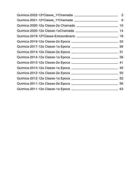 Exames De Quimica 12 Classe 2011 2022 085606 Pdf Átomos Reações