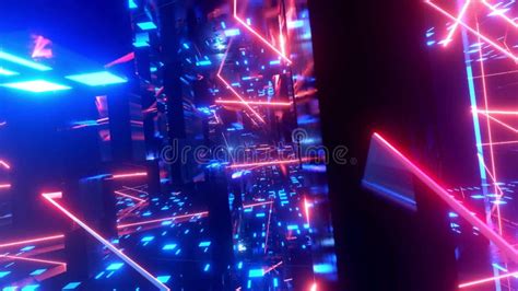Hi Tech Neon Sci Fi Tunel Trendy Neon Glow Lines Form Tunnel Pattern