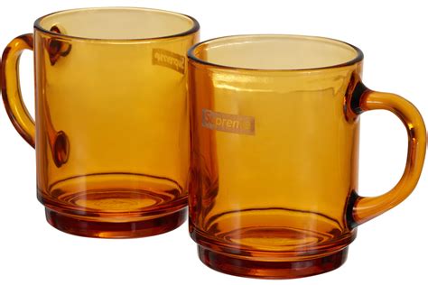 Supreme Duralex Glass Mugs Set Of 6 Amber Ss23 Us