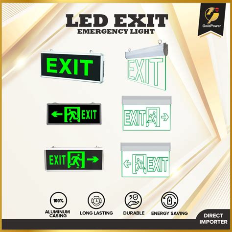 GOLD POWER High Quality EXIT LED Light Emergency EXIT Safety Sign Aluminum Energy Saving