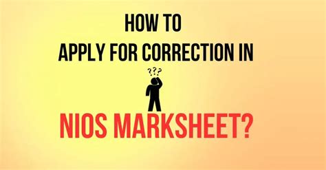 Nios Revised Marksheet Easy To Apply Correction In Result
