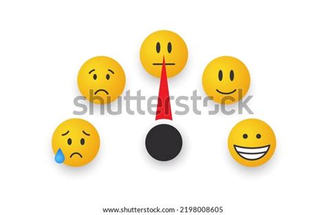 Mood Scale Satisfaction Indicator Rating Smiles Stock Vector Royalty Free 2198008605