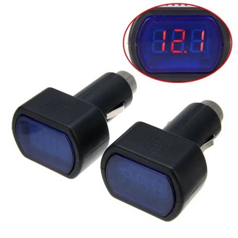VOITURE NOIRE VOLTM TRE Volt Jauge Tension Compteur Cran DEL 12 24V