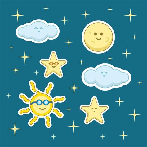 Premium Vector Sticker Set Days Illustration Vector Design