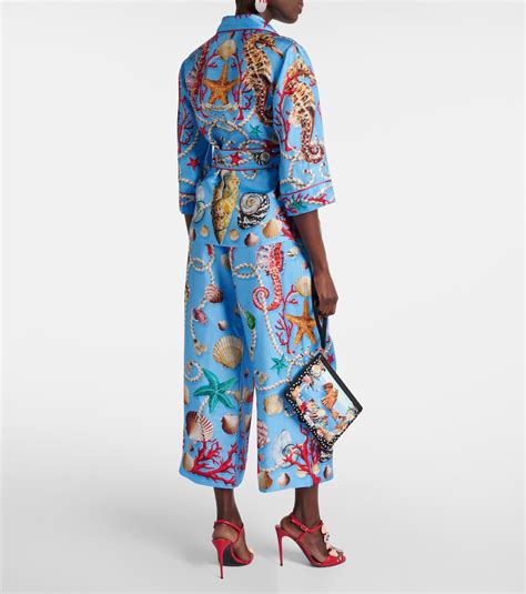 Capri Printed Silk Beach Cover Up In Multicoloured Dolce Gabbana