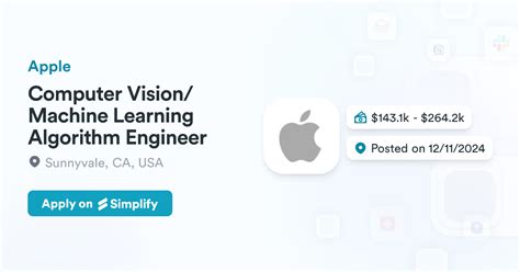 Computer Visionmachine Learning Algorithm Engineer Apple Simplify Jobs