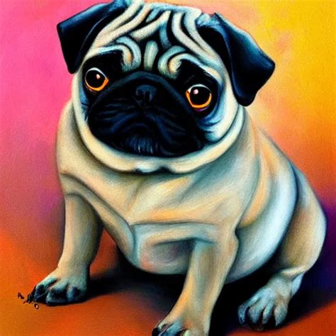 A Cute Pug Painted By Jana Schirmer Stable Diffusion Openart