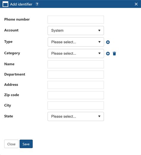 add edit identifier dialog box