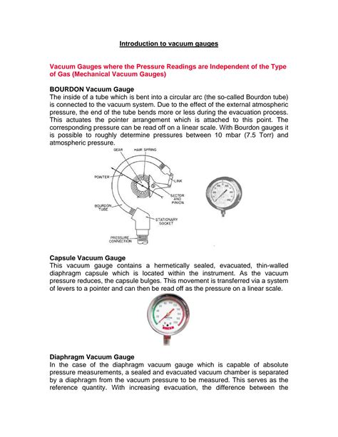 SOLUTION Introduction To Vacuum Gauges Studypool