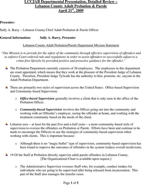 Probation Organizational Chart Labb By Ag