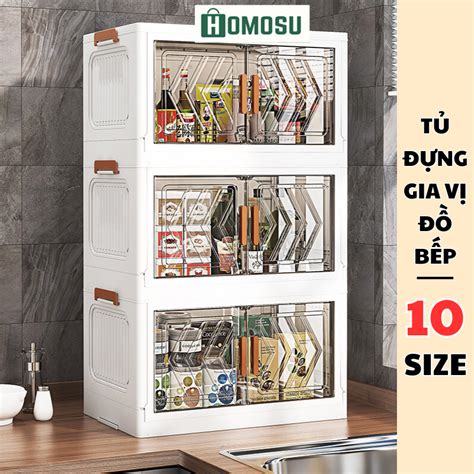 Kệ Đựng Đồ Bếp Tủ Đựng Đồ Đa Năng Kệ Tủ Để Bàn Có Thể Gấp Gọn TUN045 Shopee Việt Nam