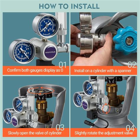INKBIRDPLUS Regulador De CO Para Acuario Solenoide De V CC Con Medidores Dobles Grandes