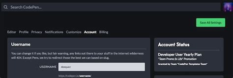 Settings Redesigned Codepen