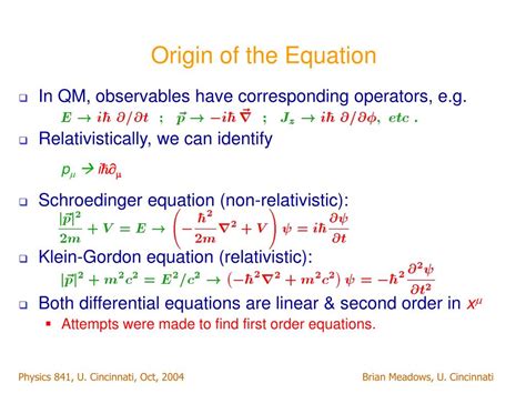Ppt The Dirac Equation Powerpoint Presentation Free Download Id 907412