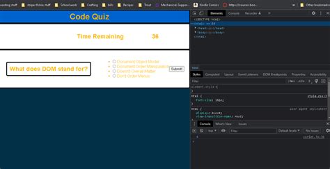 Github Jlevbury Timed Quiz
