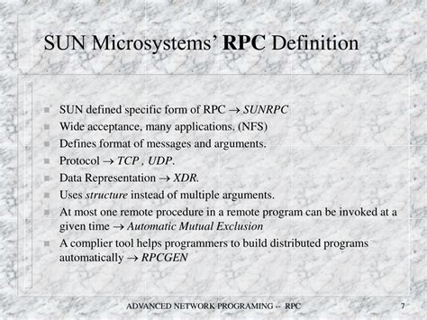 Ppt Adv Network Programming Rpc Remote Procedure Call Powerpoint