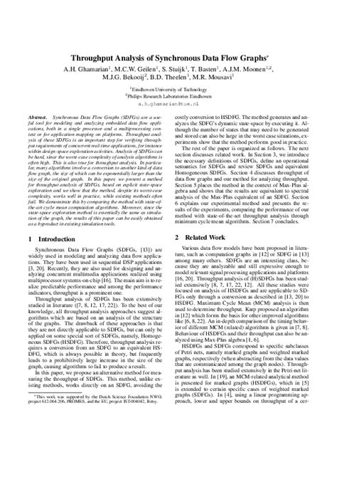 Pdf Throughput Analysis Of Synchronous Data Flow Graphs