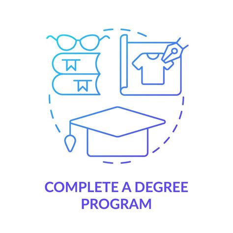 complete degree program blue gradient concept icon professional
