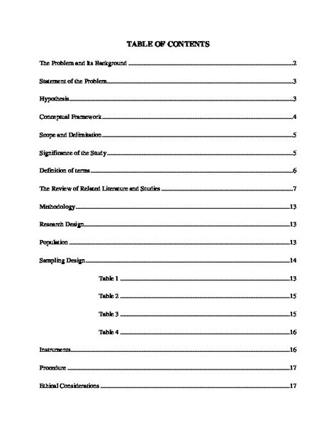 Table Of Contents Research PDFCOFFEE