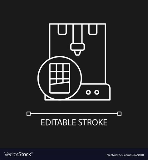 3d Printed Chocolate White Linear Icon For Dark Vector Image