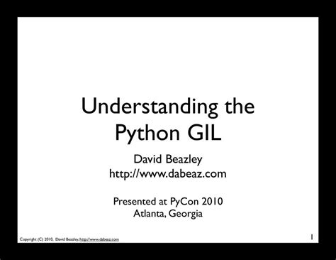 Understanding The Python Gil Shivani Khandelwal