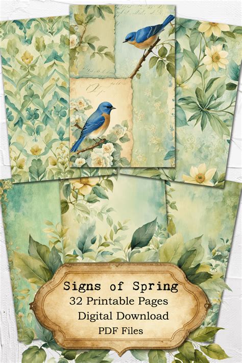 Signs Of Spring Printable Journal Pages PDF PNG Moonlight Memoirs