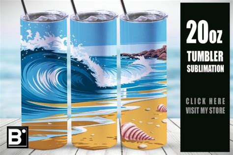 Beach Skinny Tumbler Wrap Png Graphic By Bliss Wraps · Creative Fabrica