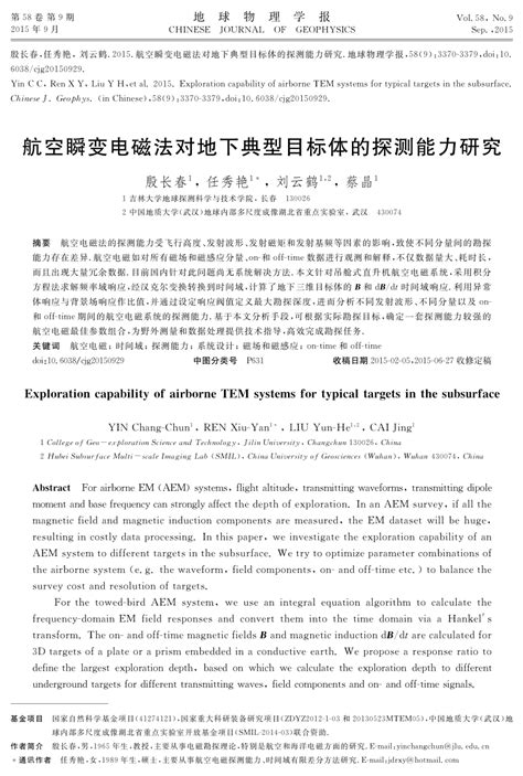 Pdf Exploration Capability Of Airborne Tem Systems For Typical Targets In The Subsurface