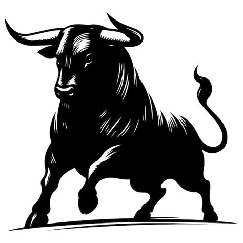 Silueta De Un Toro De Vaca Vector Premium