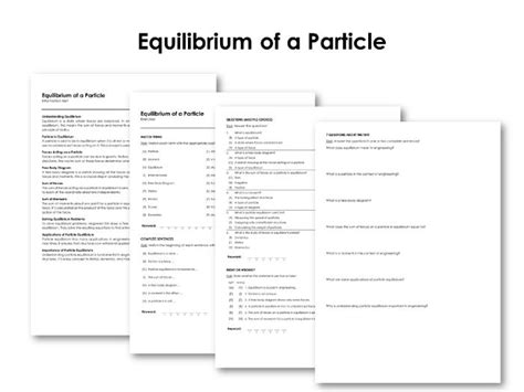 Equilibrium Of A Particle Teaching Resources
