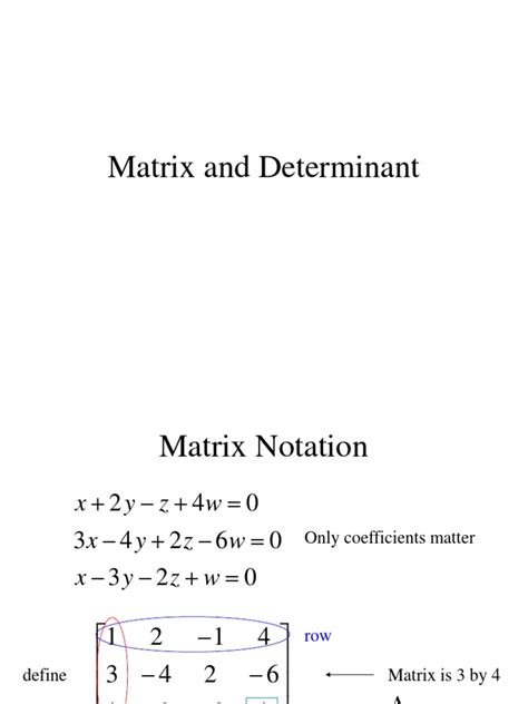 lecture note 2 matrix and determinant pdf matrix mathematics