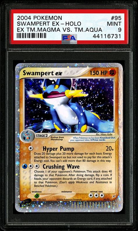 2004 Nintendo Pokemon Ex Team Magma Vs Team Aqua Swampert Ex Holo Ex