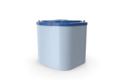 Un Recipiente De Plástico Azul Con Una Tapa Azul Foto Premium