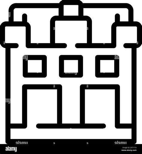 Brussels Landmark Icon Outline Vector Capital Architecture Gothic