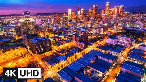 🔥 4k Drone Los Angeles California Travel Time Lapse Night Downtown