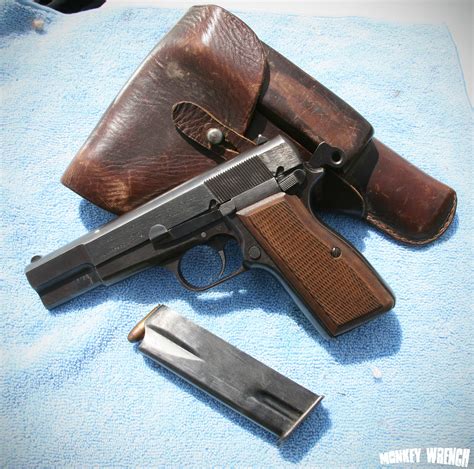 Belgian Browning Hi Power Semi Automatic Pistol With Magazine And