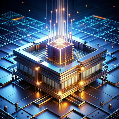 A Detailed 3d Illustration Of A Computer Processor Stock Illustration