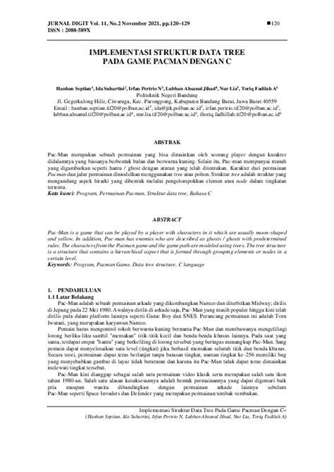 Pdf Implementasi Struktur Data Tree Pada Game Pacman Dengan C Irfan