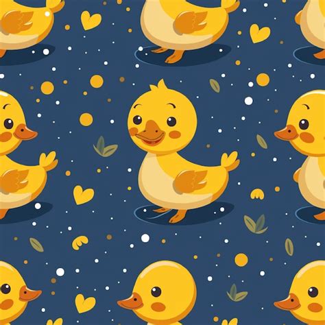 Premium Vector Duck Seamless Pattern Background Vector Cute Birds Graphic With Eps File