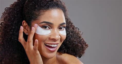 Woman Eye Patch And Skincare For Beauty Facial And Dermatology With