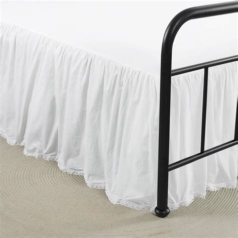 Lelva Dust Ruffled Bed Skirts Queen Size Wrap Around Lace