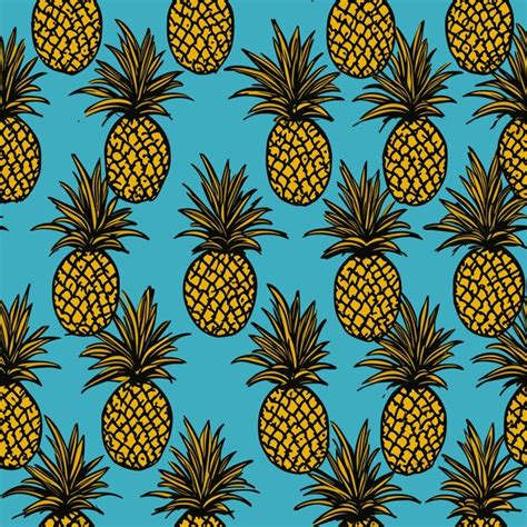 Premium Vector Seamless Colorful Pineapple Pattern