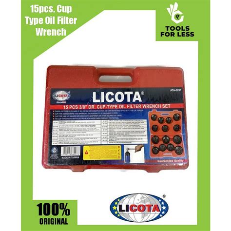 Licota 15pcs. 3/8" Dr. Cup-Type Oil filter Wrench Set Model: ATA-0291 ...