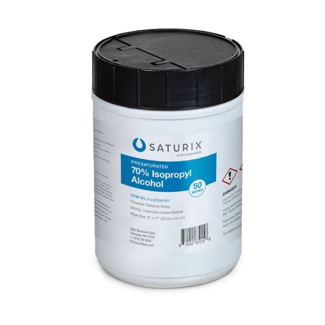 Saturix Pre Saturated Cleanroom Wipes 70 Ipa 30 Di Water 9 In X