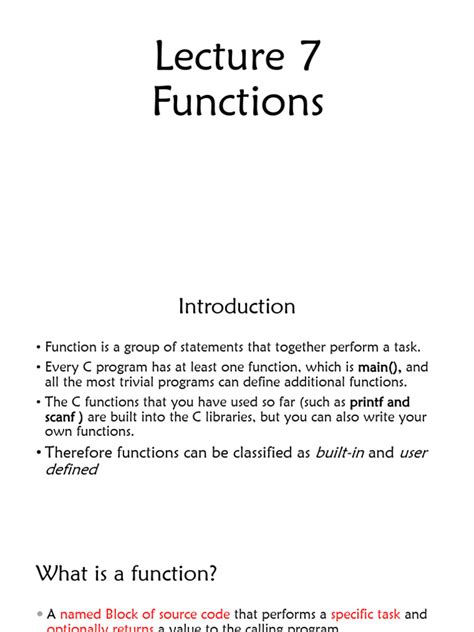 Lec 7 Functions Download Free Pdf Parameter Computer Programming Software Engineering