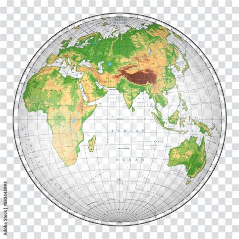 Highly Detailed Physical World Map In Globe Shape Of Earth Nicolosi