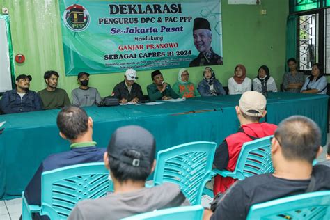Dpc Ppp Jakarta Pusat Sepakat Mendukung Ganjar Pranowo