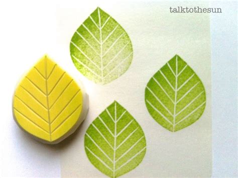 Simple Leaf Rubber Stamp Botanical Plant Stamp Hand Carved Stamp By