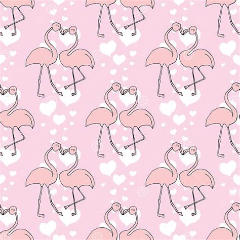 Seamless Pattern With Heart And Exotic Bird Stock Vector