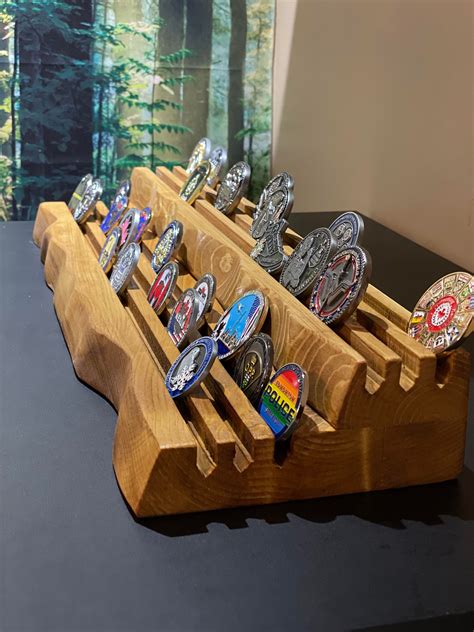 Challenge Coin Holder Display Live Edge Military Law Enforcement Coin